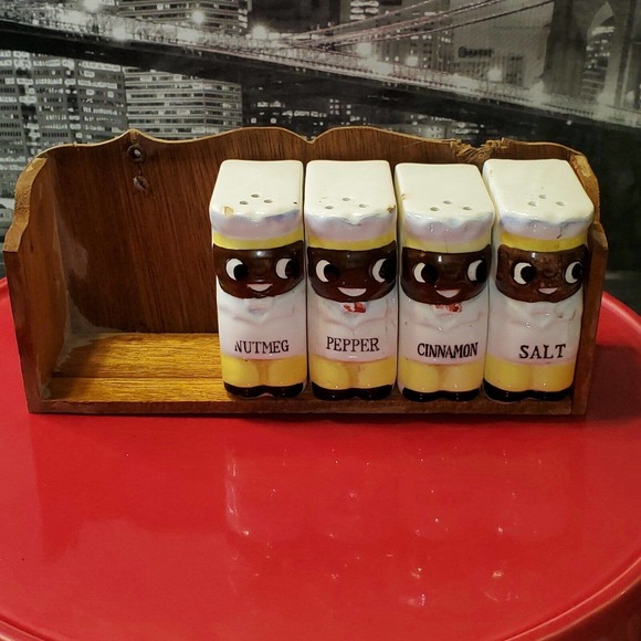 Dining | Vintage 195s Ceramic Spice Rack With Wall Mount Salt Pepper ...